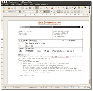 OpenOffice - Modelli di Fax - Linux Freedom
